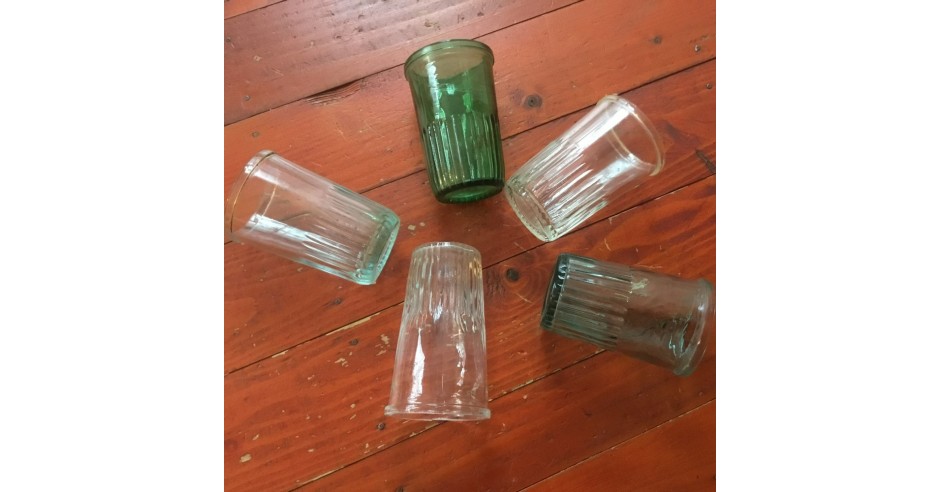 Lot 5 bucati - borcan / pahar de mustar din perioada comunista perioada ...