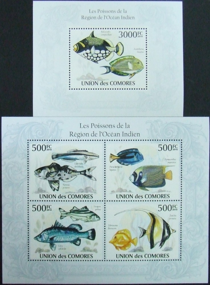 INS.COMORE - PESTI DIN OCEANUL INDIAN, 2010, 1 M/SH + 1 S/SH, NEOB ...