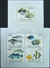INS.COMORE - PESTI DIN OCEANUL INDIAN, 2010, 1 M/SH + 1 S/SH, NEOB ...