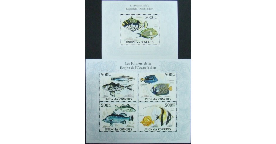 INS.COMORE - PESTI DIN OCEANUL INDIAN, 2010, 1 M/SH + 1 S/SH, NEOB ...