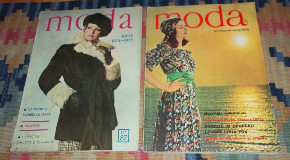 doua reviste romanesti Moda nr. 87 1974-75 si 90 1976 vintage reclame ...
