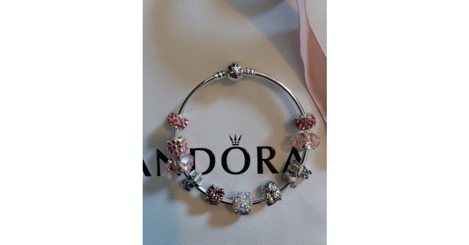 Bratara PANDORA pandantive swarovski pct argintiu 925 model SCLIPIRI ...