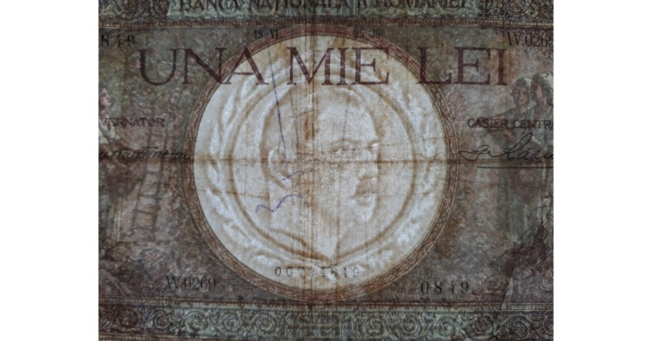 1000 lei 1936 bancnota veche Romania Carol al 2-lea, mai rara | arhiva ...