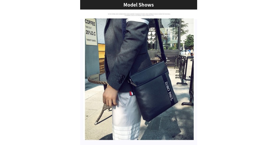 Geanta ZORO PAUL - de umar din piele PU 29x24x6 cm, Geanta tip postas ...