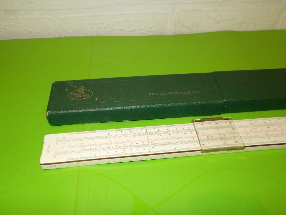 RIGLA de calcul din LEMN Faber - Castell 1/87 Rietz , l= 300 mm , de colectie | arhiva Okazii.ro