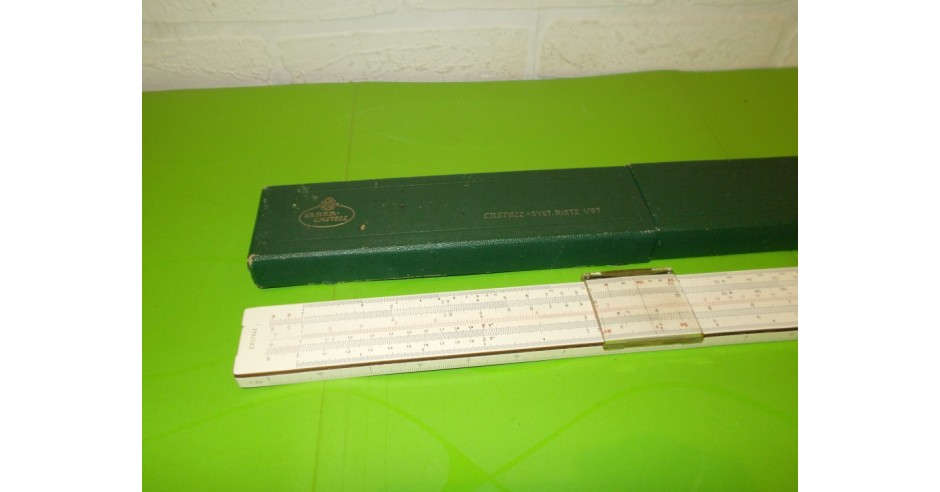 RIGLA de calcul din LEMN Faber - Castell 1/87 Rietz , l= 300 mm , de colectie | arhiva Okazii.ro