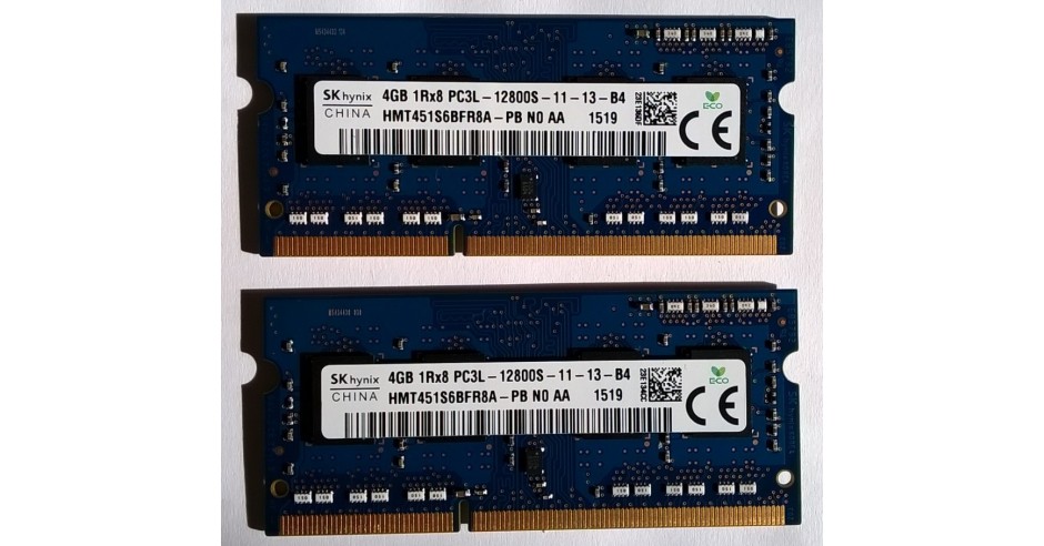 8GB Ram laptop Hynix 2*4GB 12800 DDR3 1600Mhz HMT451S6AFR8A-PB PC3L Low 1.35V | arhiva Okazii.ro