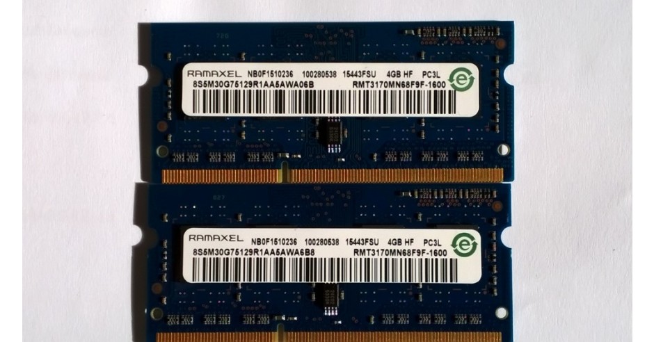 8GB Ram laptop Ramaxel 2X4GB 12800 DDR3 1600Mhz RMT3170MN68F9F-1600 PC3L 1.35V | arhiva Okazii.ro