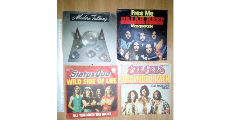 LOT 4 VINIL - MODERN TALKING , URIAH HEEP ,STATUS QUO ,BEE GEES ...