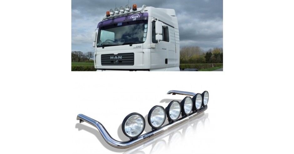 Bullbar/Bara Proiectoare Inox Cabina partea superioara Man TGA | arhiva ...