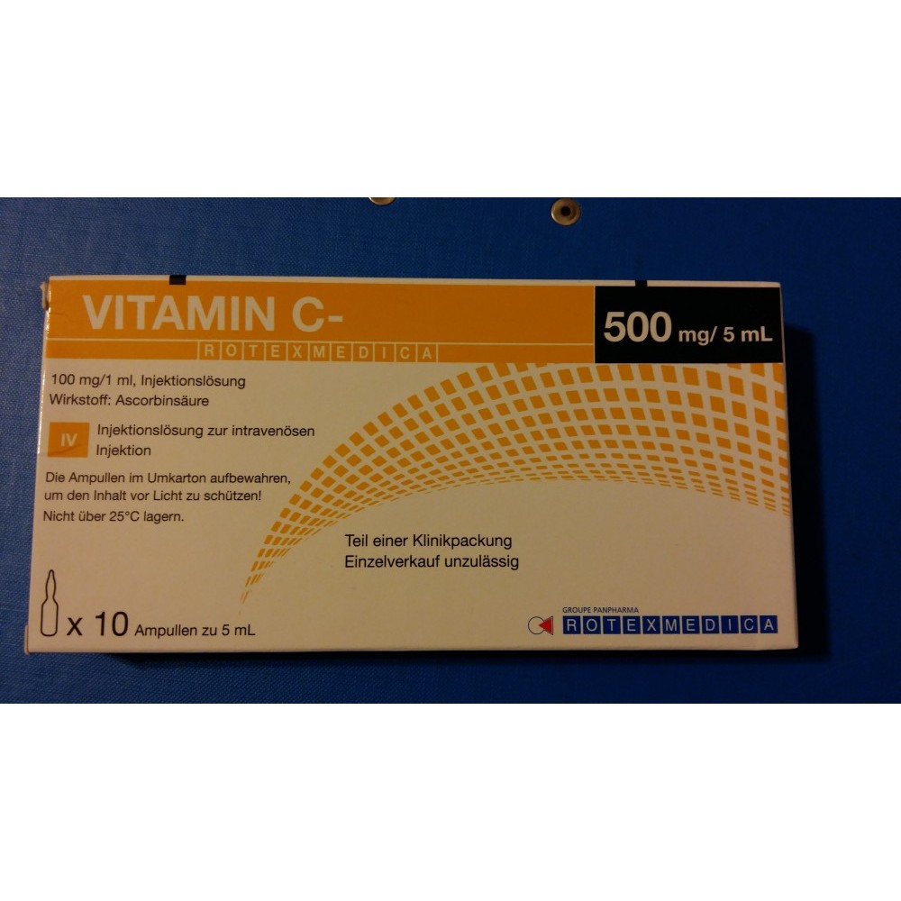 Vitamina C injectabila 5ml Rotexmedica, 10 fiole/cutie | arhiva Okazii.ro