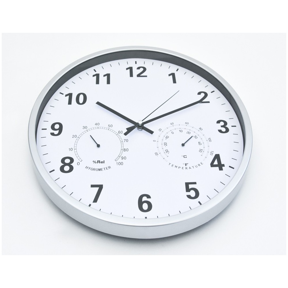 Ceas de perete mare, cu termometru si higrometru ?diametrul 35cm ...