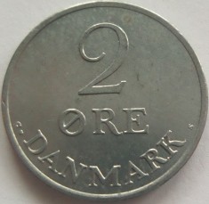 Moneda 2 Ore - DANEMARCA, anul 1970 *cod 3923 a.unc Zinc - PATINA ...