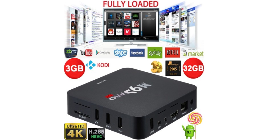 Amlogic S905 3GB 32GB ROM Android Quad Core KODI 4K WiFi Smart TV Box ...