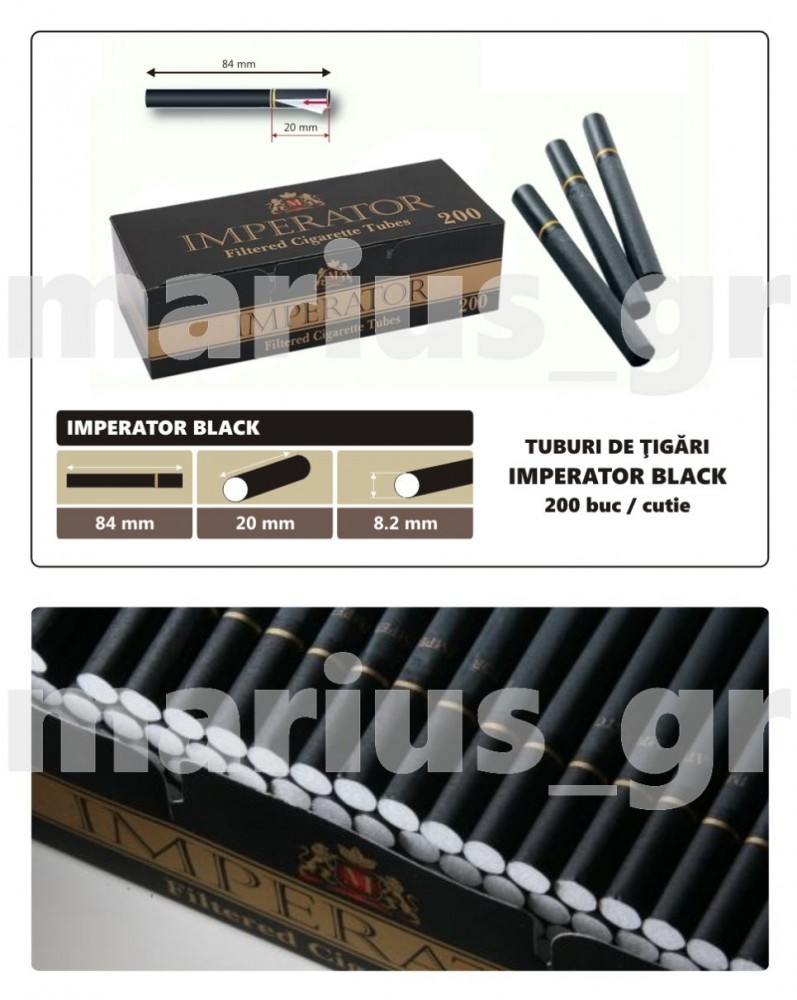 IMPERATOR BLACK - Pachet 10 cutii tuburi de tigari negre x 200 buc ...
