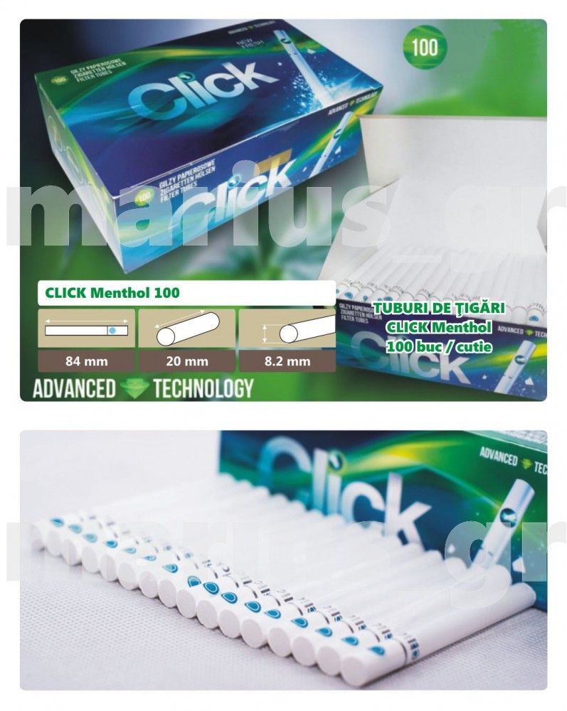 600 tuburi MCT CLICK cu bila mentol - Tuburi de tigari pentru injectat ...