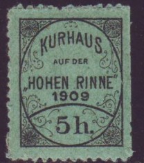 Romania 1909 - Timbru 5h dantelat Hohe Rinne Emisiunea VI, posta locala ...