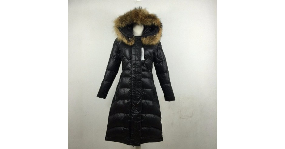 Geaca lunga Moncler,cu puf de gasca si gluga blana naturala | arhiva ...