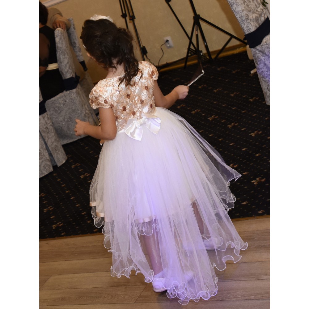 Rochie eleganta copii 5 ani- 6 ani-cu trena-rochita fetite 110- 116cm ...