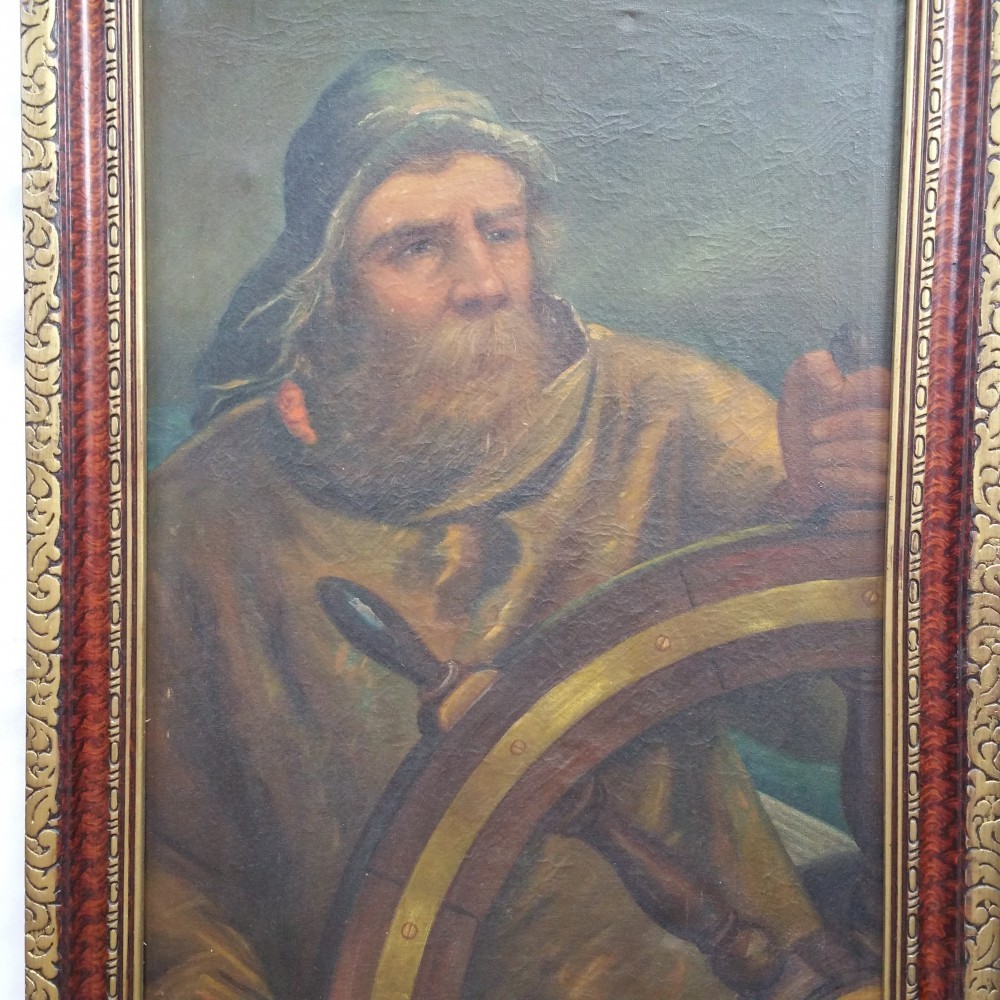 EDUARD KELLY - pictura sfarsit sec. XIX -tablou ,,Matelot in furtuna ...