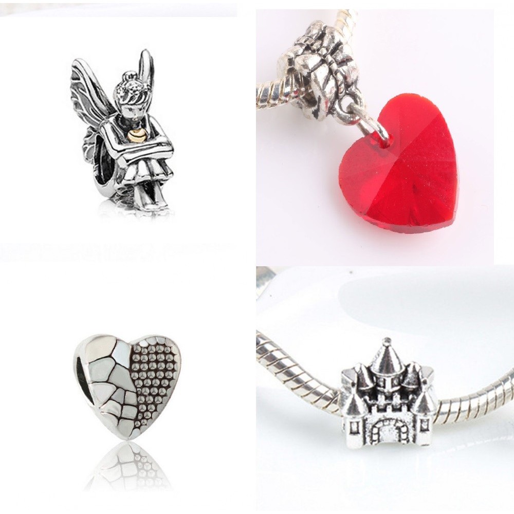 SET 4 Charmuri talismane inima - pt bratara PANDORA | arhiva Okazii.ro