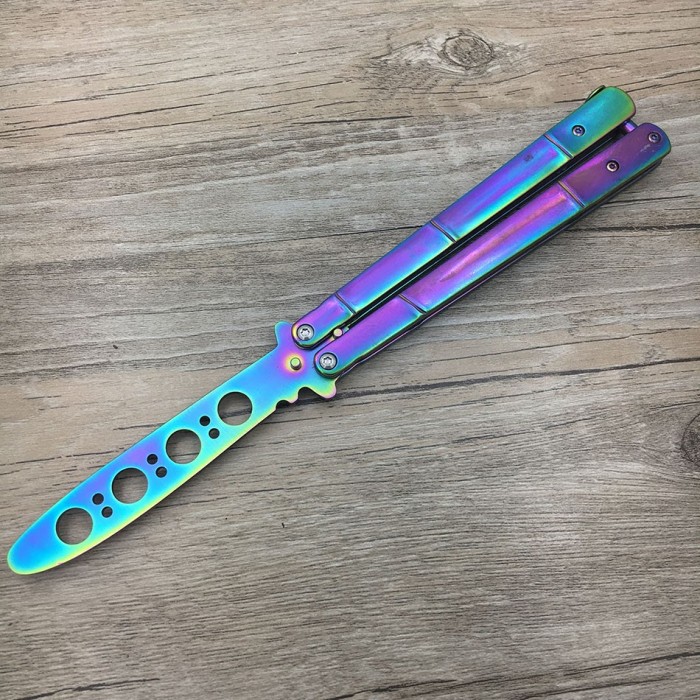 Cutit. Briceag Fluture Butterfly Rainbow de antrenament /husa si cutie ...