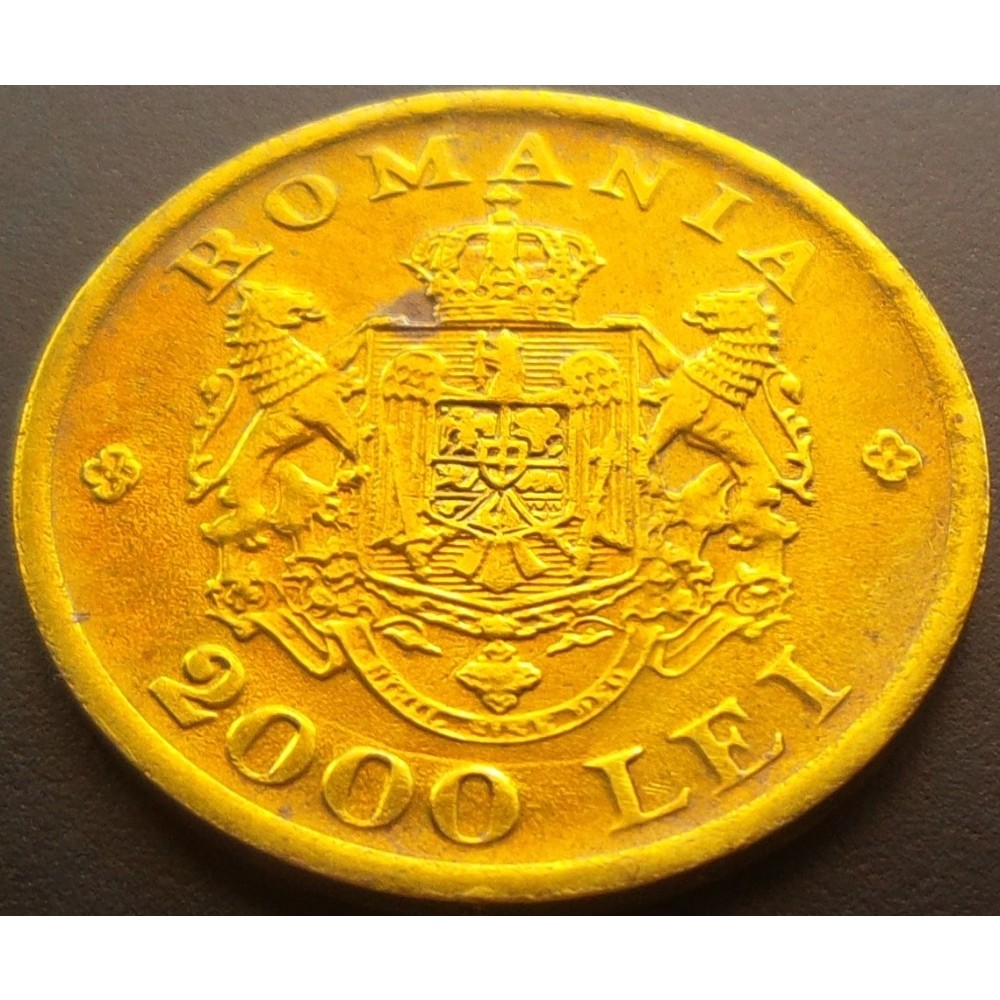 Moneda 2000 Lei - ROMANIA, anul 1946 *cod 311-2 UNC Patina Originala ...