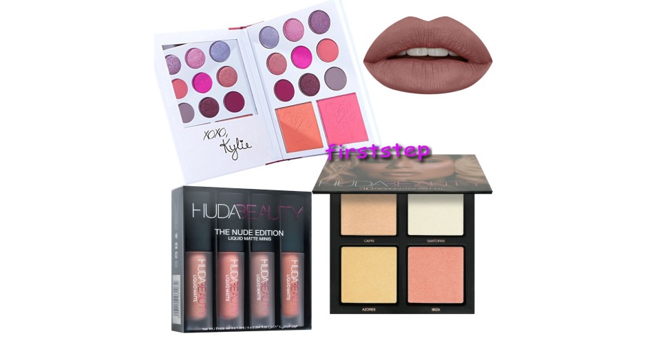 Set Trusa machiaj farduri Kylie's Diary + Highlighter Huda Beauty 3D ...