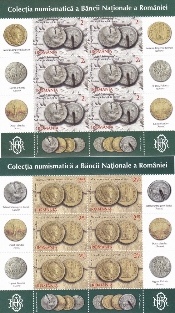 NUMISMATICA DIN BANCA NATIONALA,MINISHEET,2015,MNH ROMANIA ...