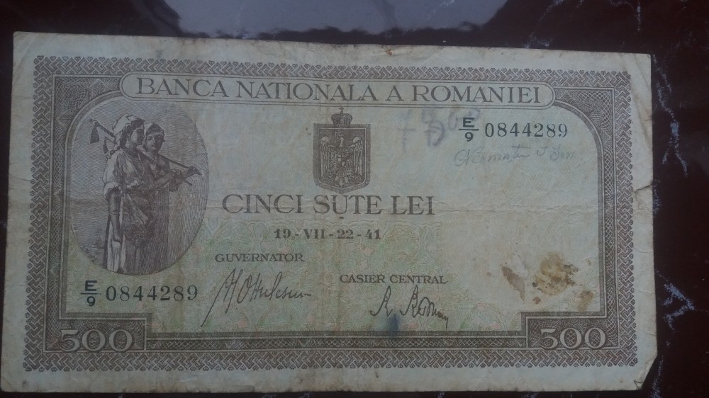 Bancnota romaneasca 500 lei - 1941 | arhiva Okazii.ro