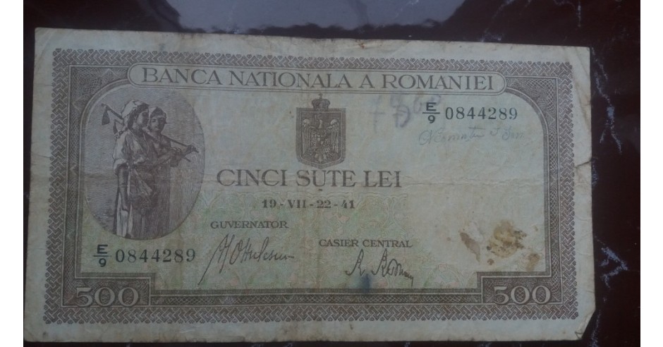 Bancnota romaneasca 500 lei - 1941 | arhiva Okazii.ro