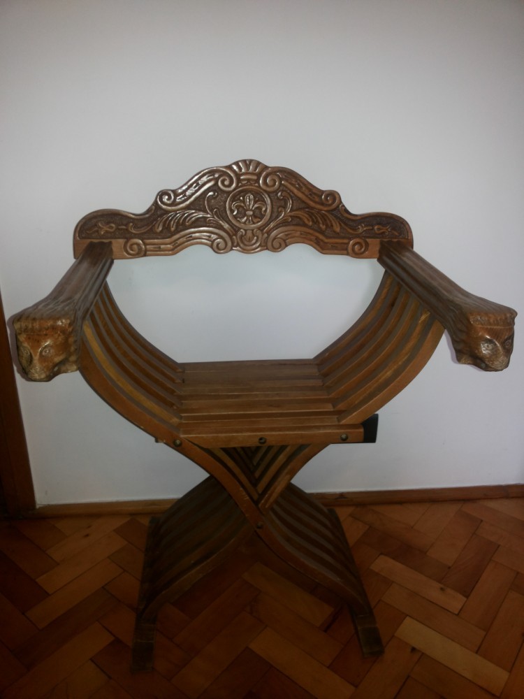 Scaun ,jilt vechi,francez,plianbil,din lemn masiv | arhiva Okazii.ro