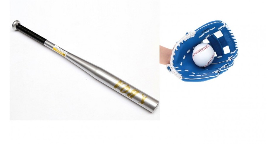 Bata de baseball cu manusa de baseball si minge de baseball pachet ...