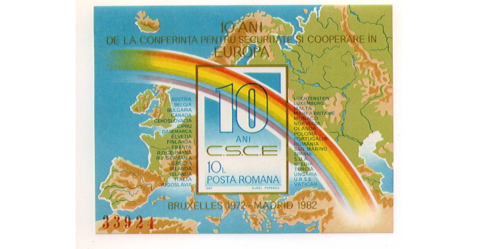 Romania 1982 - 10 ani de la Conf. pt. Securitate si Cooperare in Europa ...