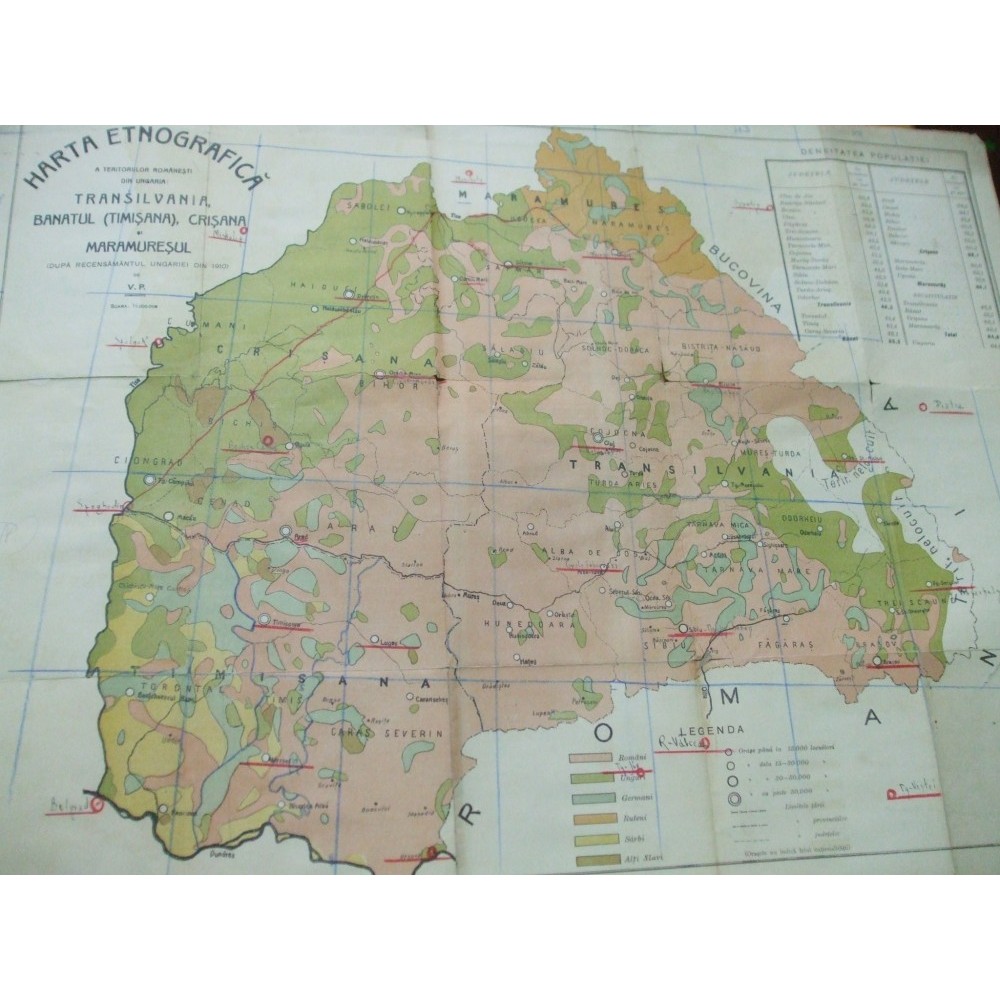 Transilvania Banat Crisana Maramures 1910 harta etnografica recensamant ...