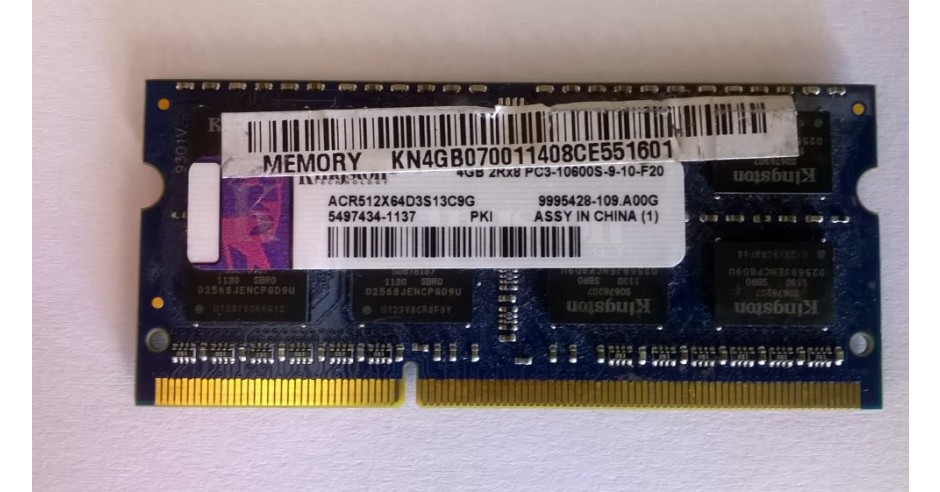 Ram laptop Kingston 4GB PC3 10600 DDR3 1333MHz ACR512X64D3S13C9G Sodimm ...