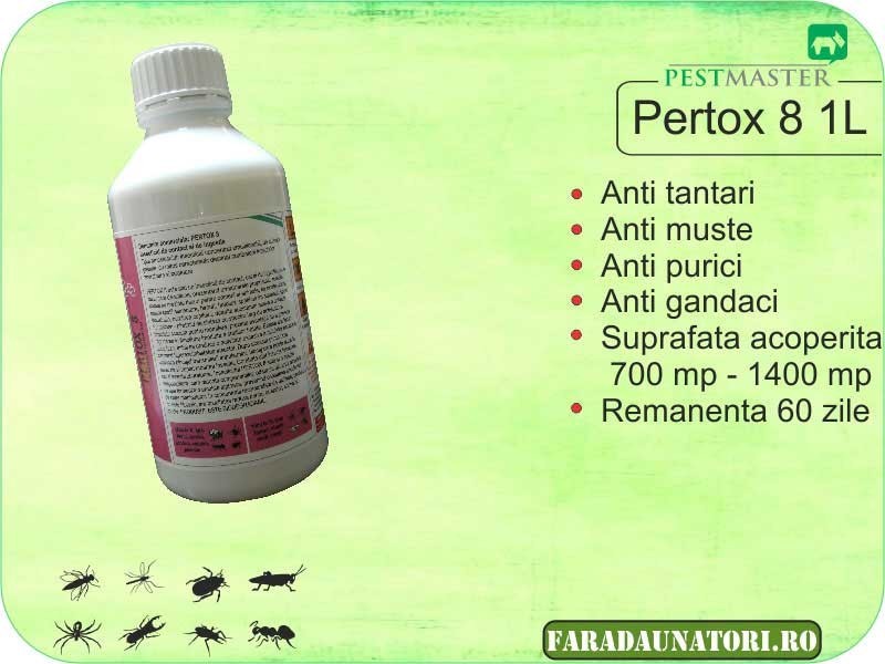 Solutie anti gandaci, muste, tantari, purici, capuse - Pertox 8 1L ...