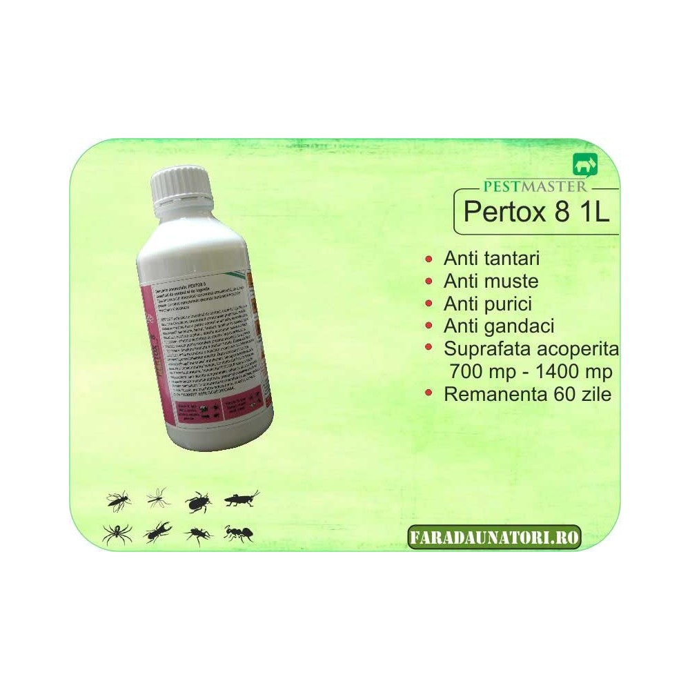 Solutie anti gandaci, muste, tantari, purici, capuse - Pertox 8 1L ...