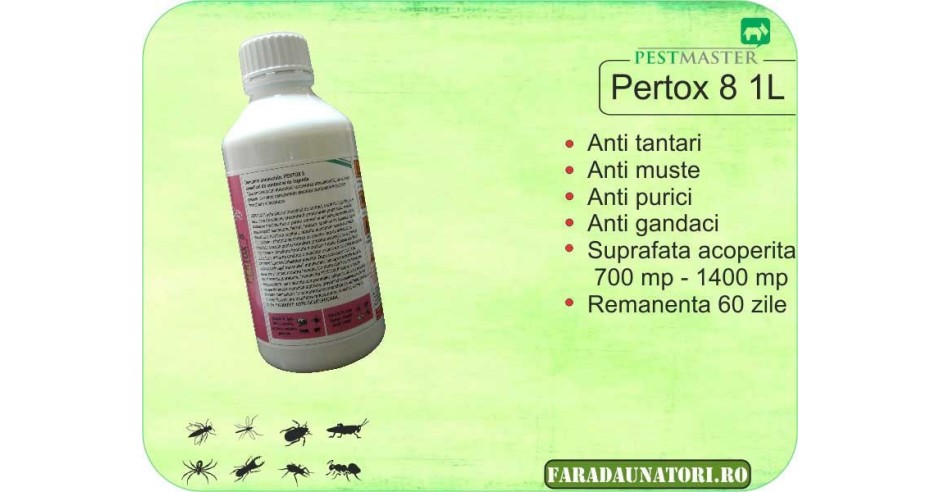 Solutie anti gandaci, muste, tantari, purici, capuse - Pertox 8 1L ...