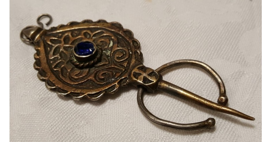 FIBULA argint BERBERA Tribala 1850 SUPERBA vintage RARA de colectie ...