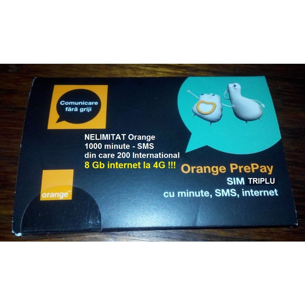 Cartela Orange Prepay 25 Gb internet la 4G 1000 min nationale ...