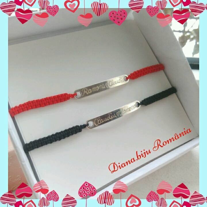 SET BRATARI PERSONALIZATE CU NUME, DATA, INITIALE -PENTRU CUPLU ...