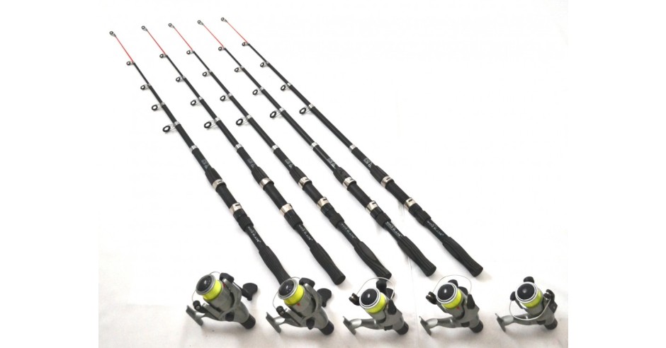 Set de 5 lansete WIND BLADE 2,4m cu 5 mulinete CB | Okazii.ro