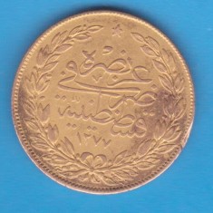 MONEDA DIN AUR TURCIA (IMPERIUL OTOMAN) - 100 KURUSH AH1277/2 (1862 ...