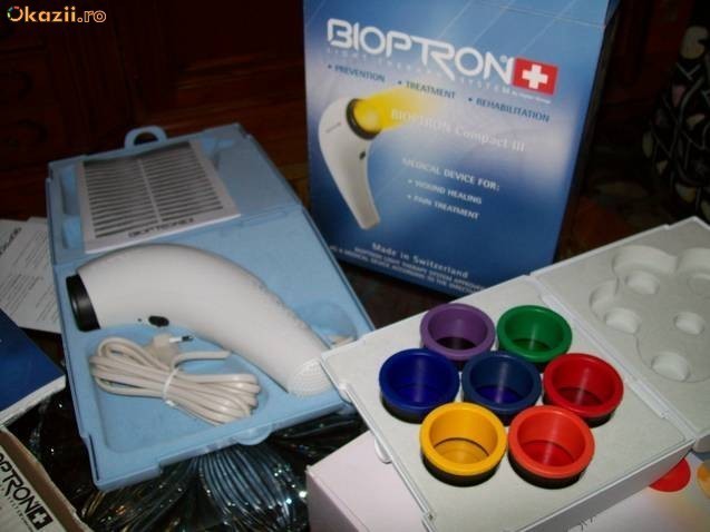 Bioptron Compact 3, 7 lentile color therapy, 3 geluri , 1 oxy spray ...