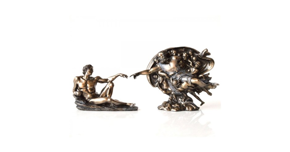 "Crearea lui Adam" de Michelangelo, statueta bronz | arhiva Okazii.ro