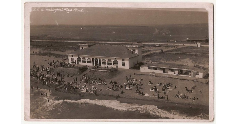 Techirghiol Plaja Noua vedere aeriana anii '30 | arhiva Okazii.ro