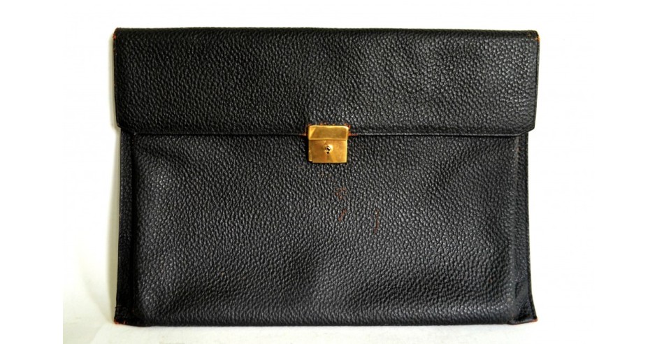 Mapa veche din piele naturala, servieta documente, Maro, Medie | Okazii.ro