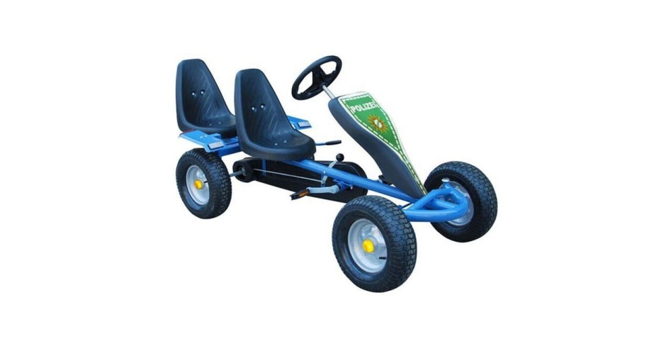 Kart pentru copii cu pedale, doua locuri ?i 2 autocolante, Albastru ...