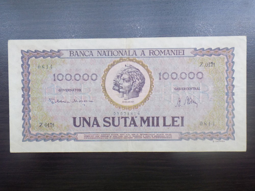 Bancnota Romania 100.000 / 100000 lei ianuarie 1947 | arhiva Okazii.ro